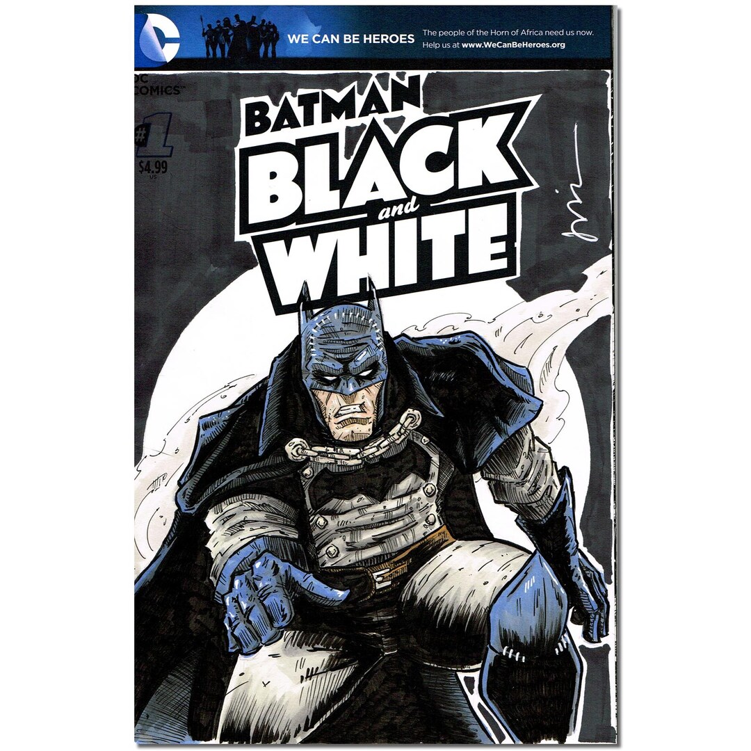 Batman SKETCH COVER DC Comics Blank Variant Original Art - Etsy