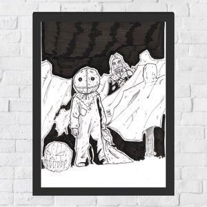 Sam Trick R’treat A4 Ink Drawing Horror Original Art - Etsy