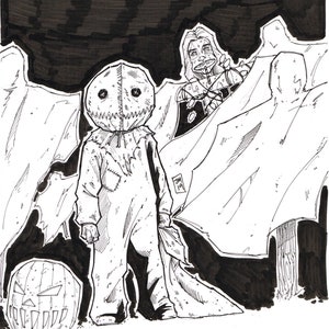 Sam Trick R’treat A4 Ink Drawing Horror Original Art - Etsy