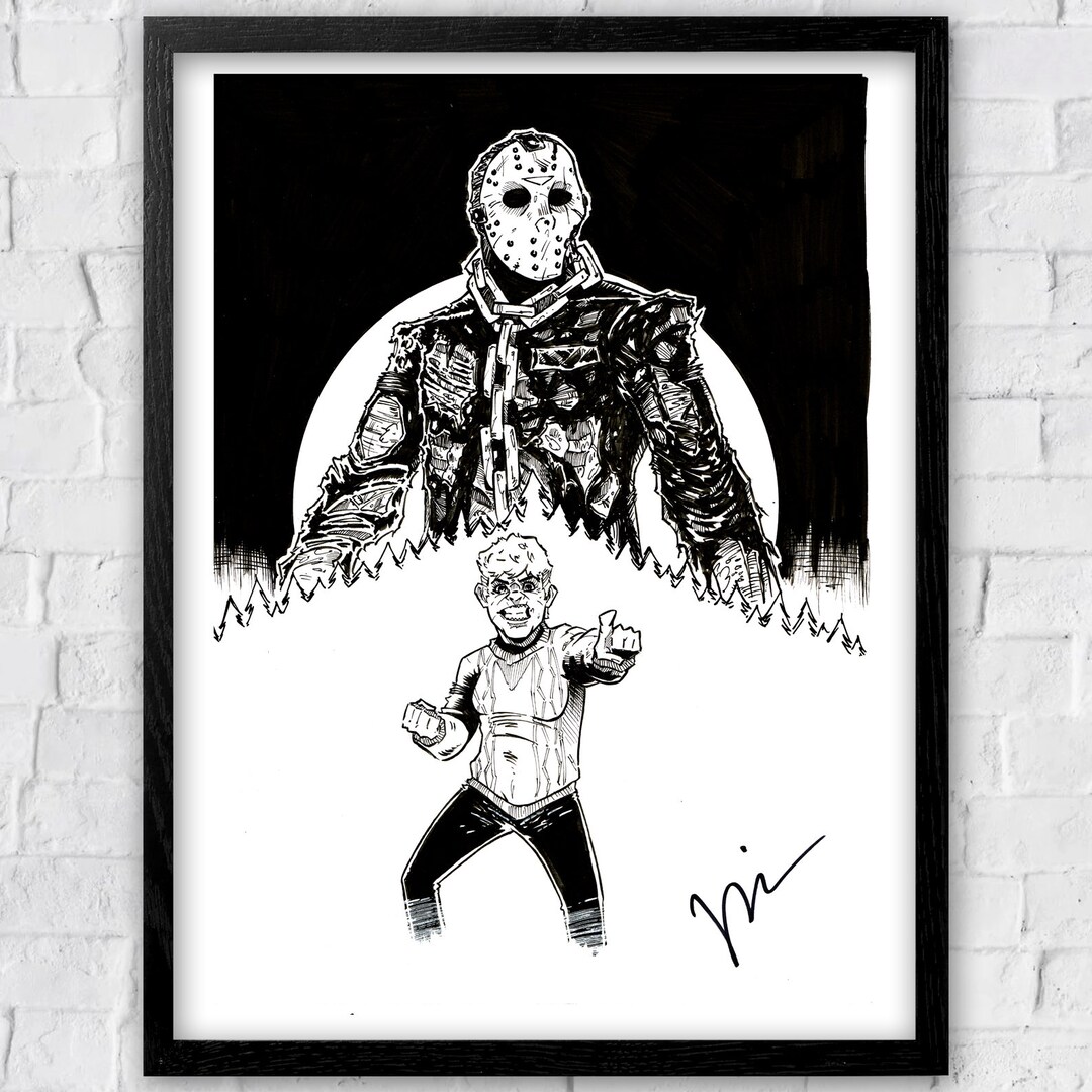 Jason Voorhees Friday the 13th A4 Ink Drawing Horror Original Art - Etsy