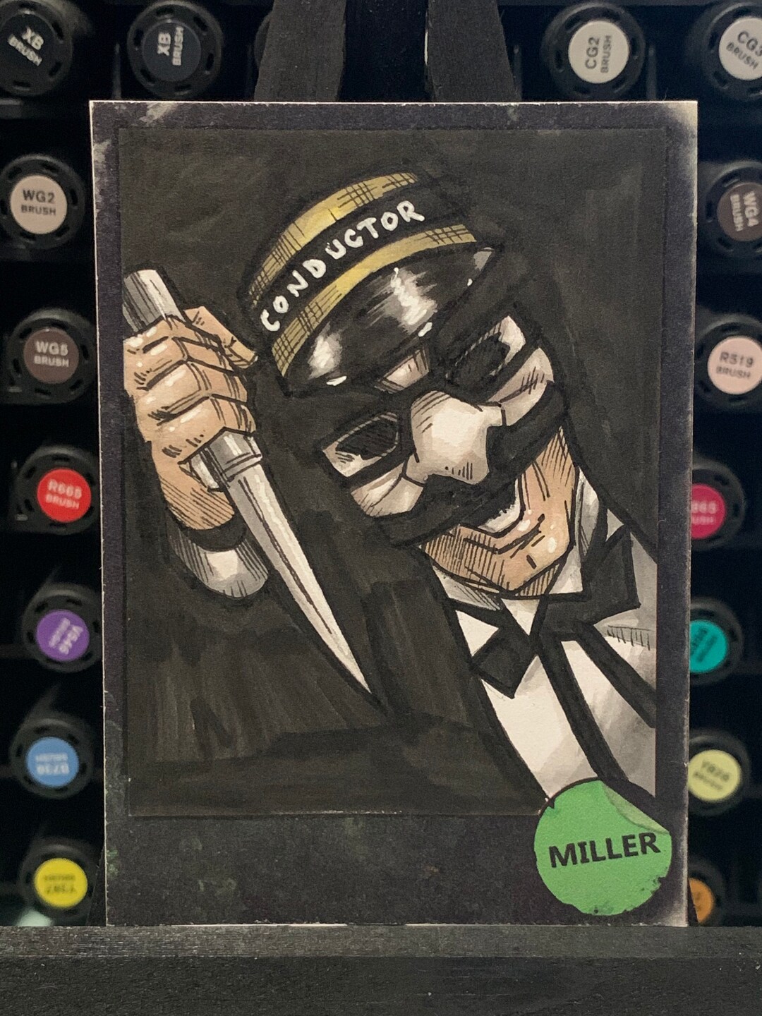 Kenny Hampson Terror Train Horror sketch card arte original - Etsy España