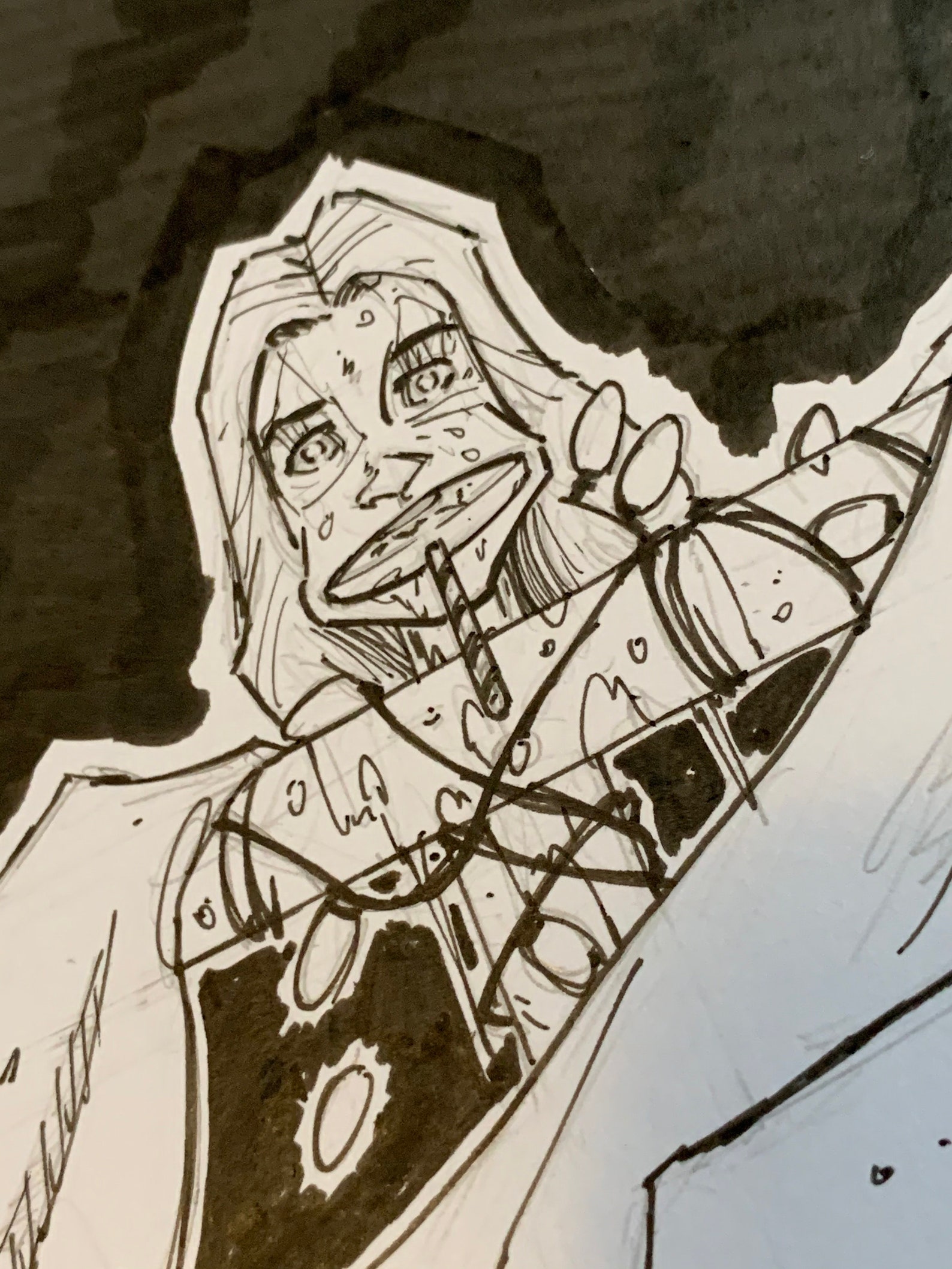 Sam Trick RTreat A4 ink drawing horror original art | Etsy