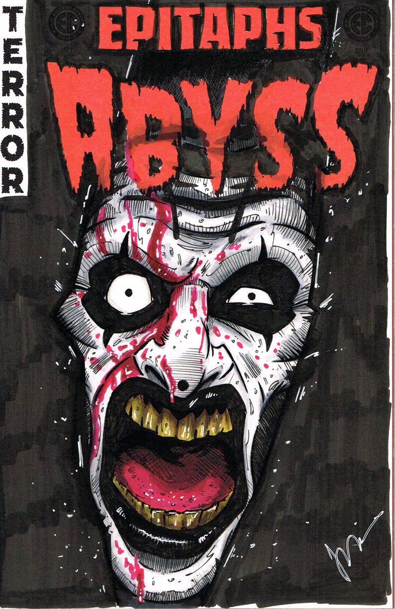 Art the Clown Terrifier SKETCH COVER EC Comics Epitaphs From the Abyss ...