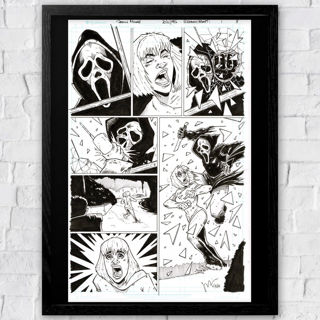 Ghost Face Opening Kill Comic Page Ink Drawing Horror Original Art - Etsy