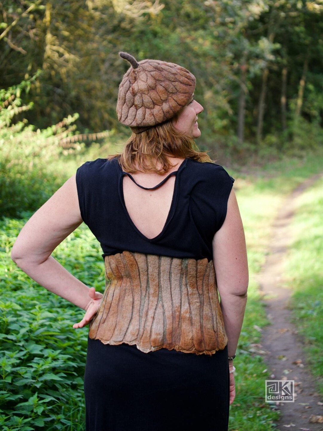 Nuno Felted Belt, Tree Bark, Oak Tree, Pixie Woodland Belt, Woodland ...