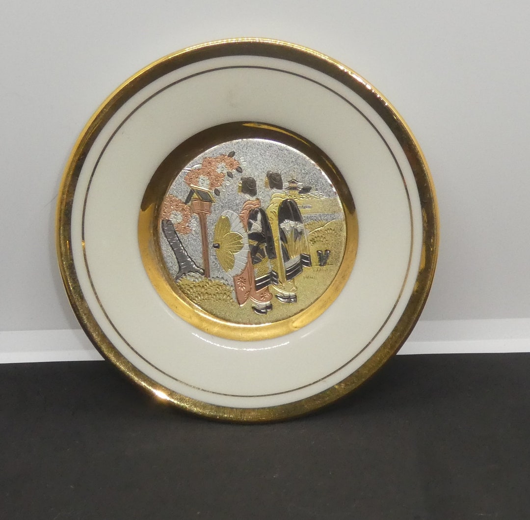 Decorative Plate-4 In-chokin-made in Japan-geisha-gift for Her - Etsy