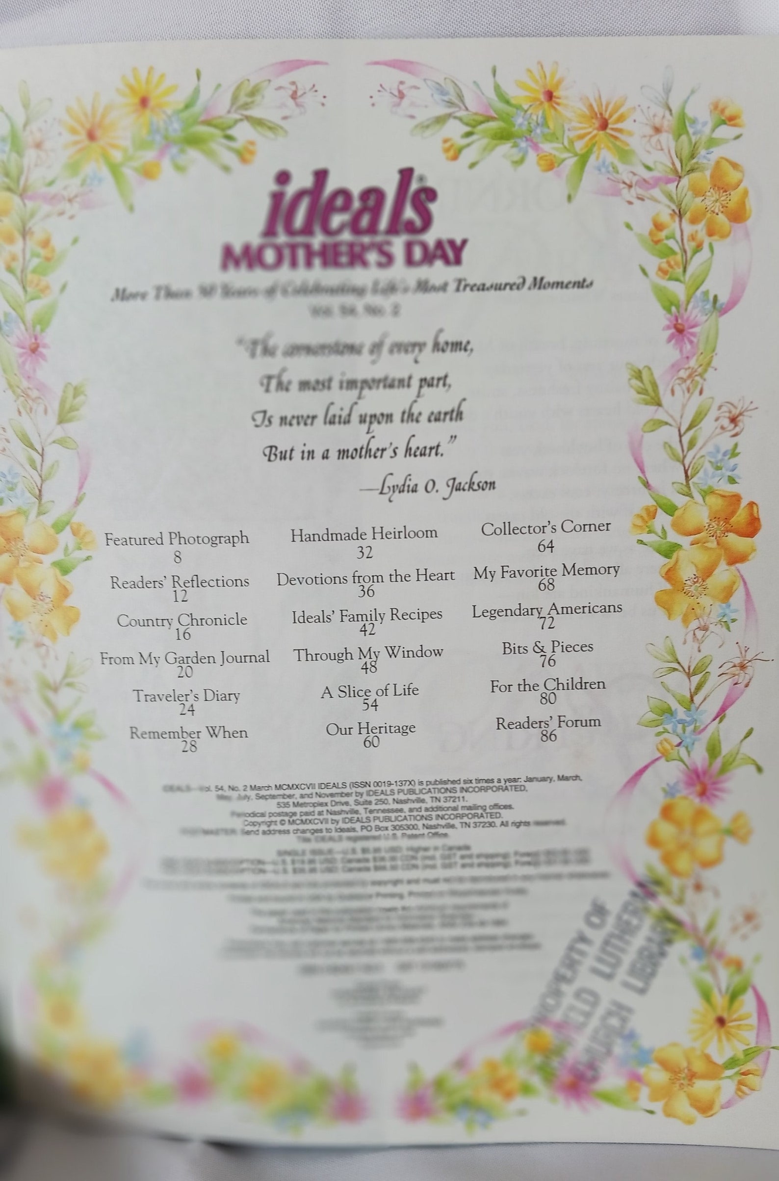 Magazine-ideals-mother's Day- 1997- Poetry- Pictures- 2026 Vision Board ...