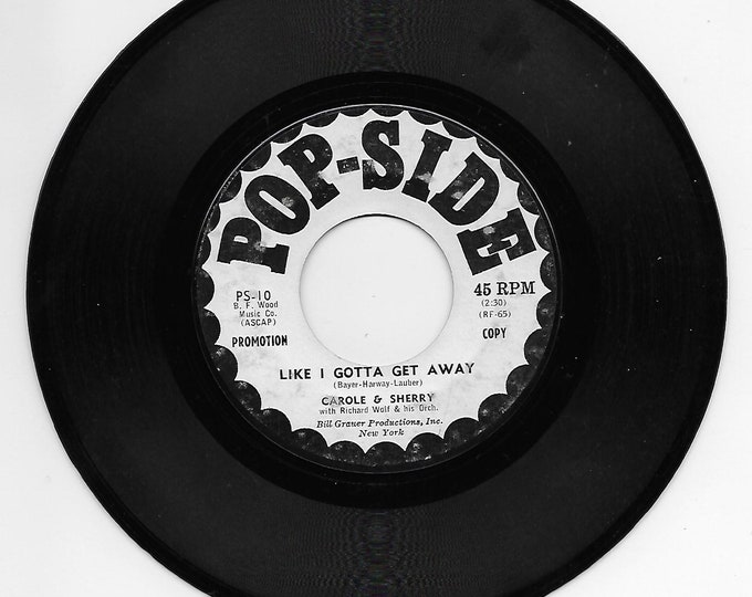 Vinyl Record Carole and Sherry-i Ain't Ready Yet-like I Gotta Get Away ...