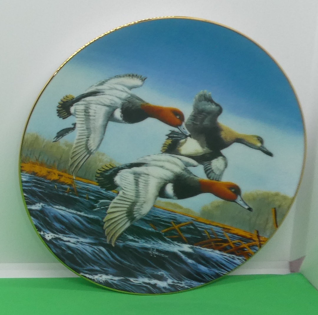 Plate-federal Duck Stamp-redheads-1991-fall Decor - Etsy