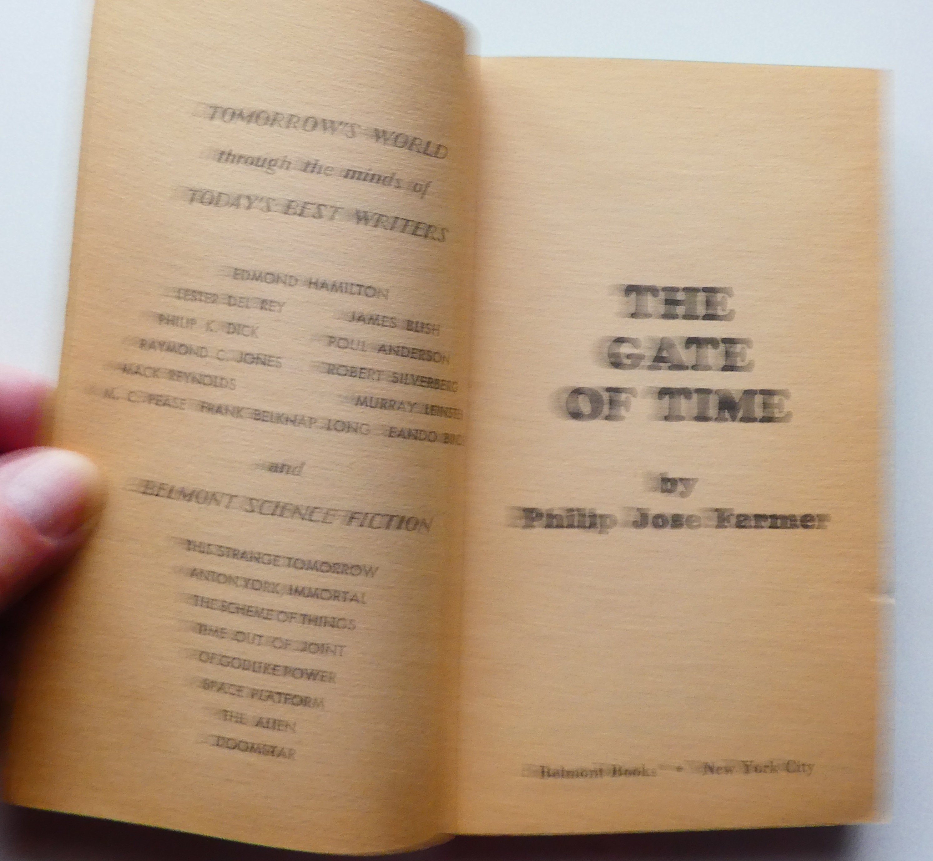 Paperback Book-the Gate of Time-philip Jose Farmer 1970 - Etsy