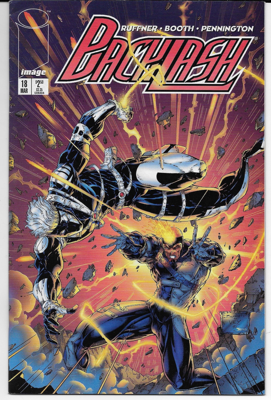 Comic- Backlash-issue #18- Ruffner and Booth-mar 1996 -unique Vintage Item- Action Adventurer ...
