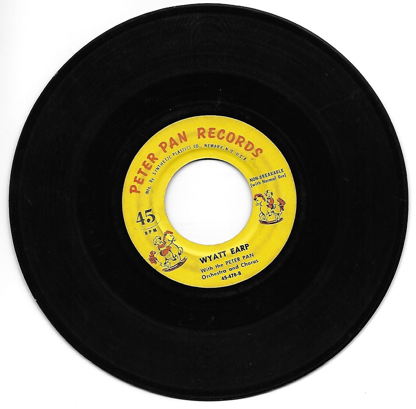 Wyatt Earp-peter Pan Records-45 Rpm-1958-vinyl Record-craft Projects - Etsy