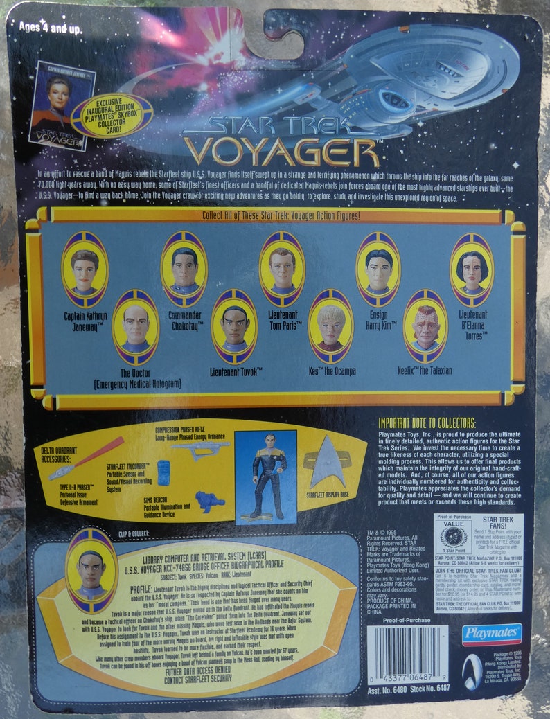 Star Trek Action Figure-lieutenant Tuvok U.S.S. Voyager 1995 - Etsy