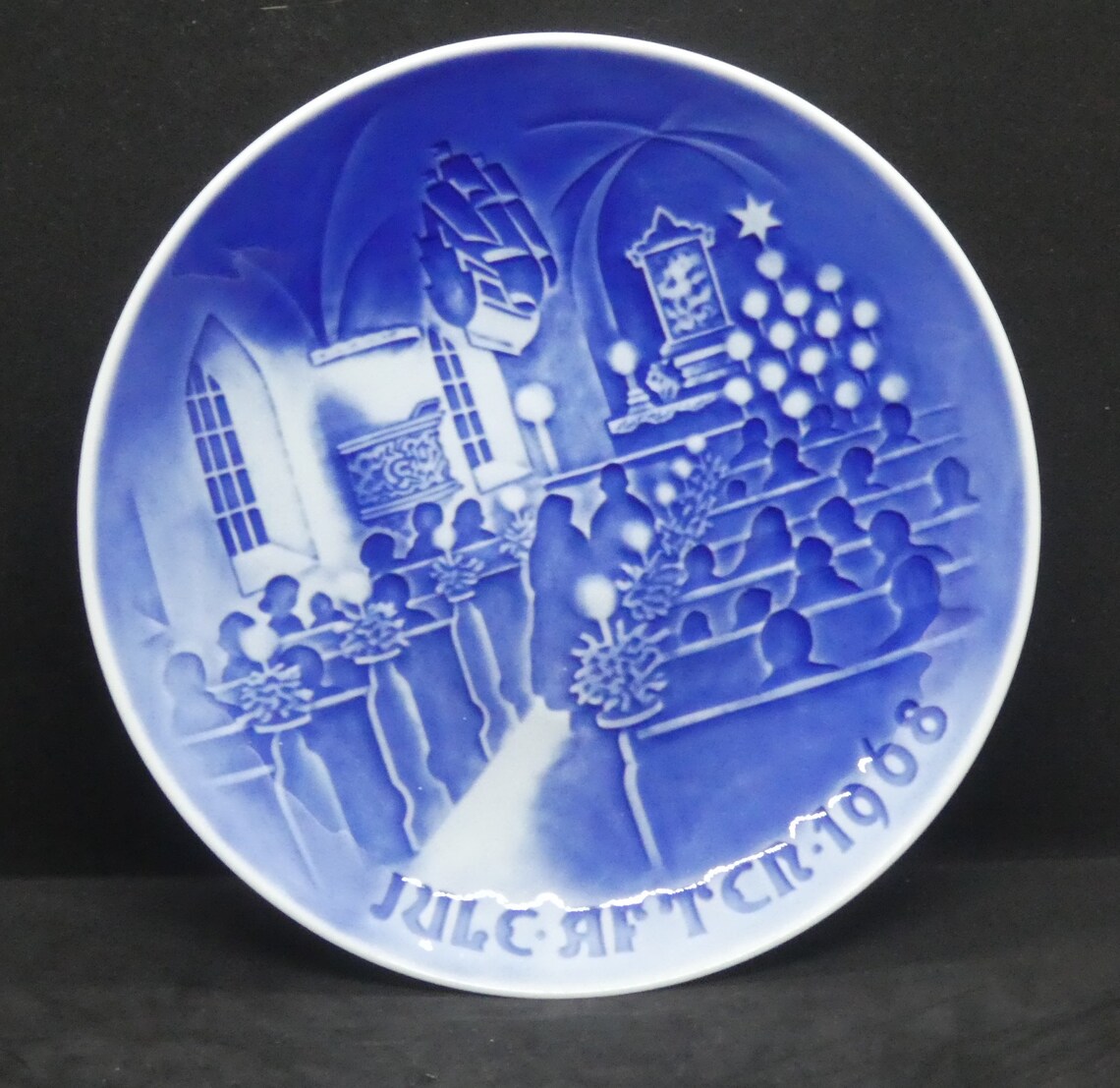 Christmas Plate-jule-after 1968-christmas in Church-blue and - Etsy