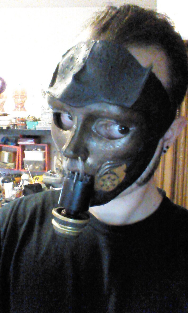 Steampunk distorted half face mask | Etsy
