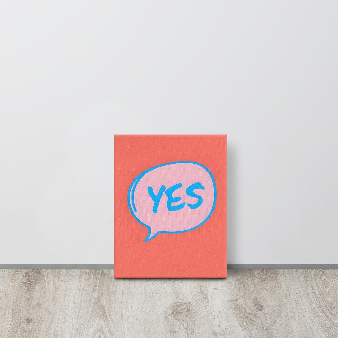 YES Wall Art - Bold & Playful Motivational Print - Colorful Pop Art ...