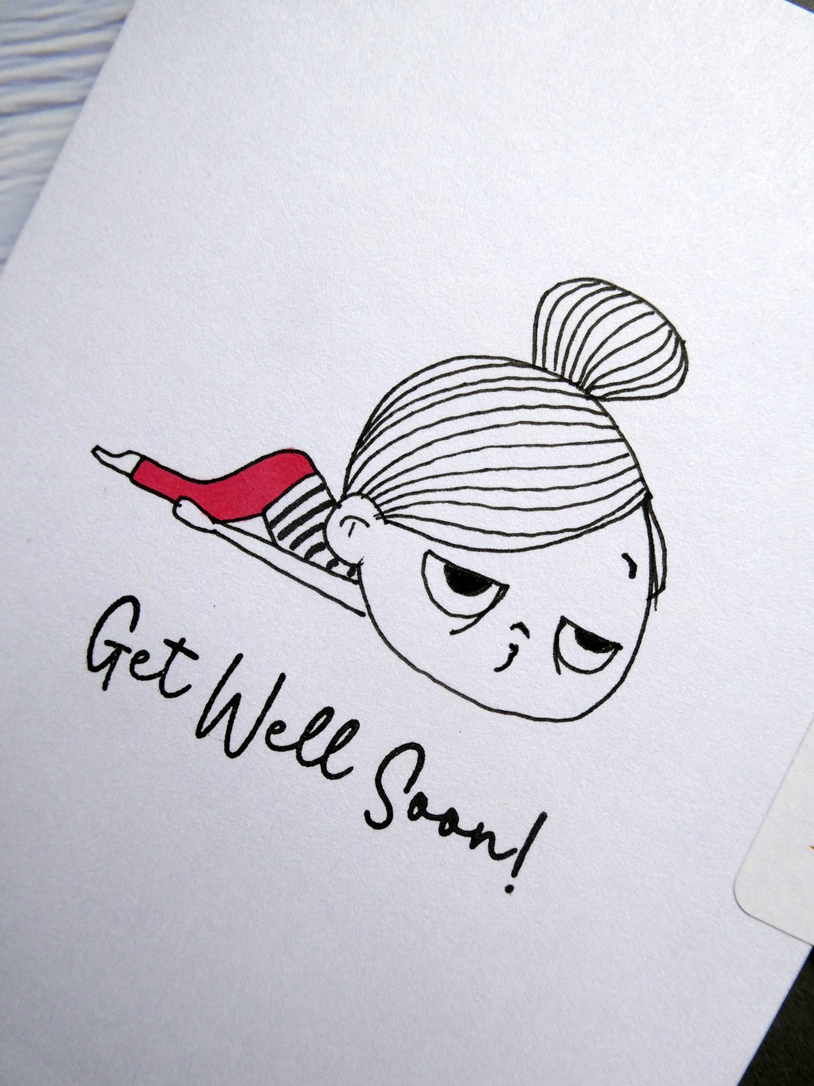 Hand drawn Get Well Soon card. | Etsy