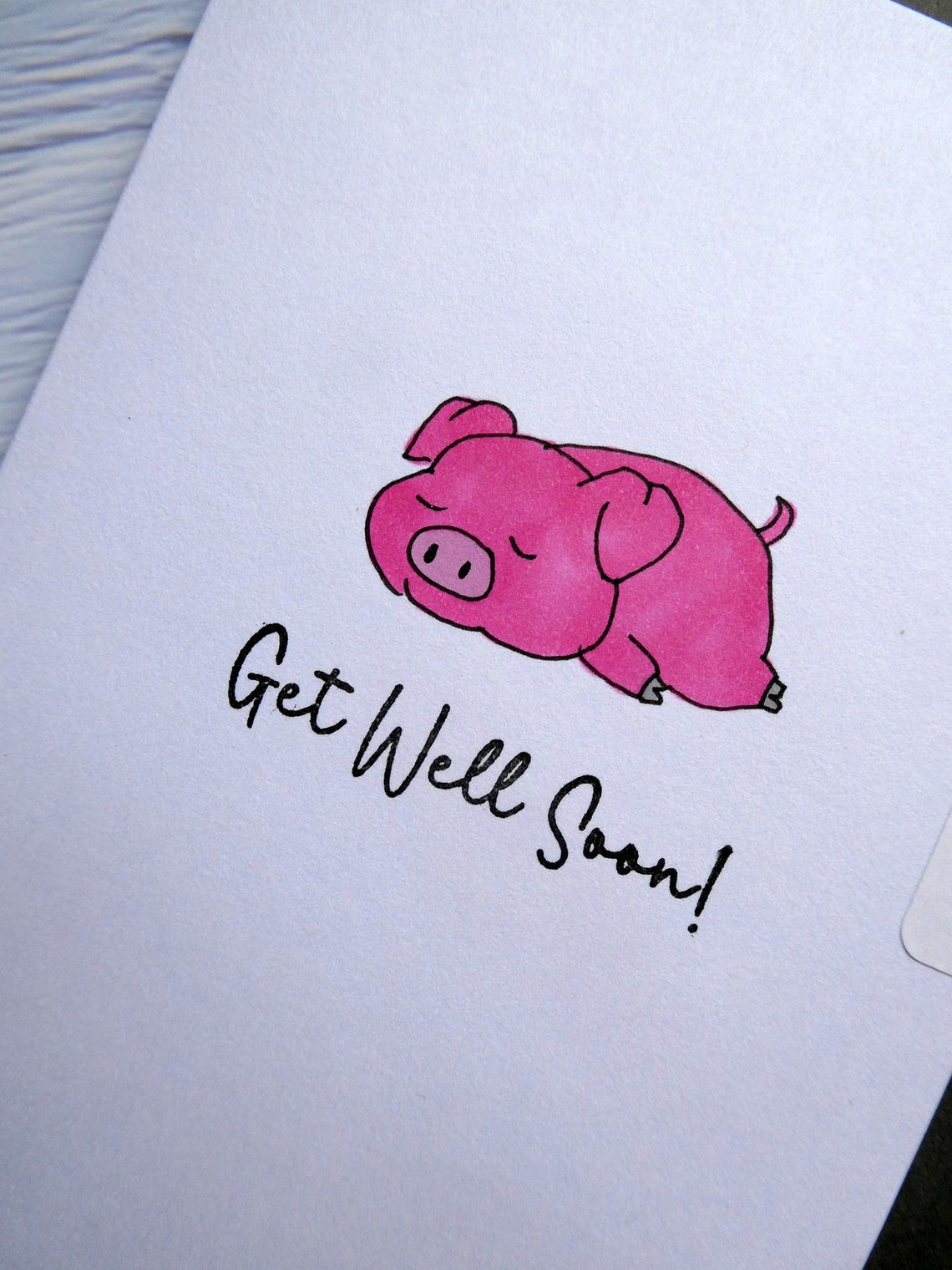 Hand Drawn Get Well Soon Card. - Etsy UK