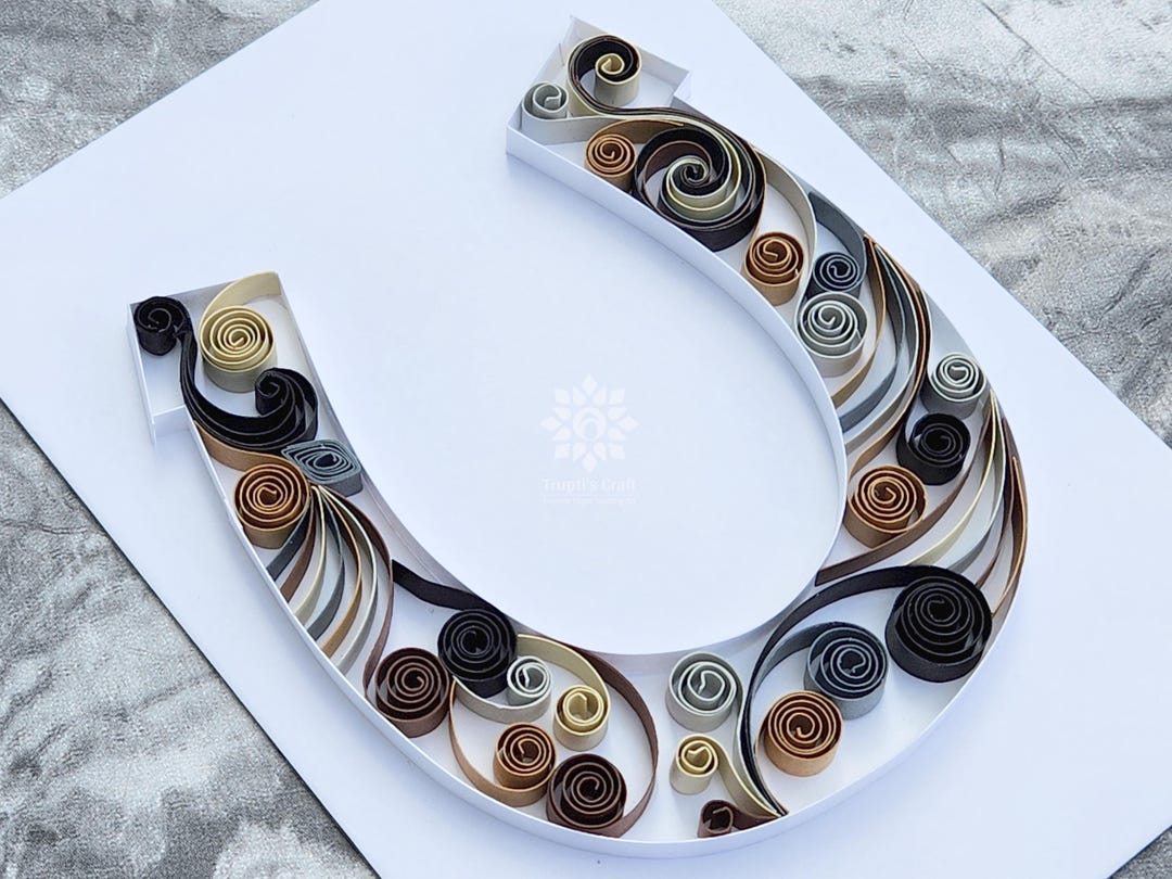 Paper Quilling Horse Shoe Frame, Good Luck Decor (5x7 Inches) - Etsy