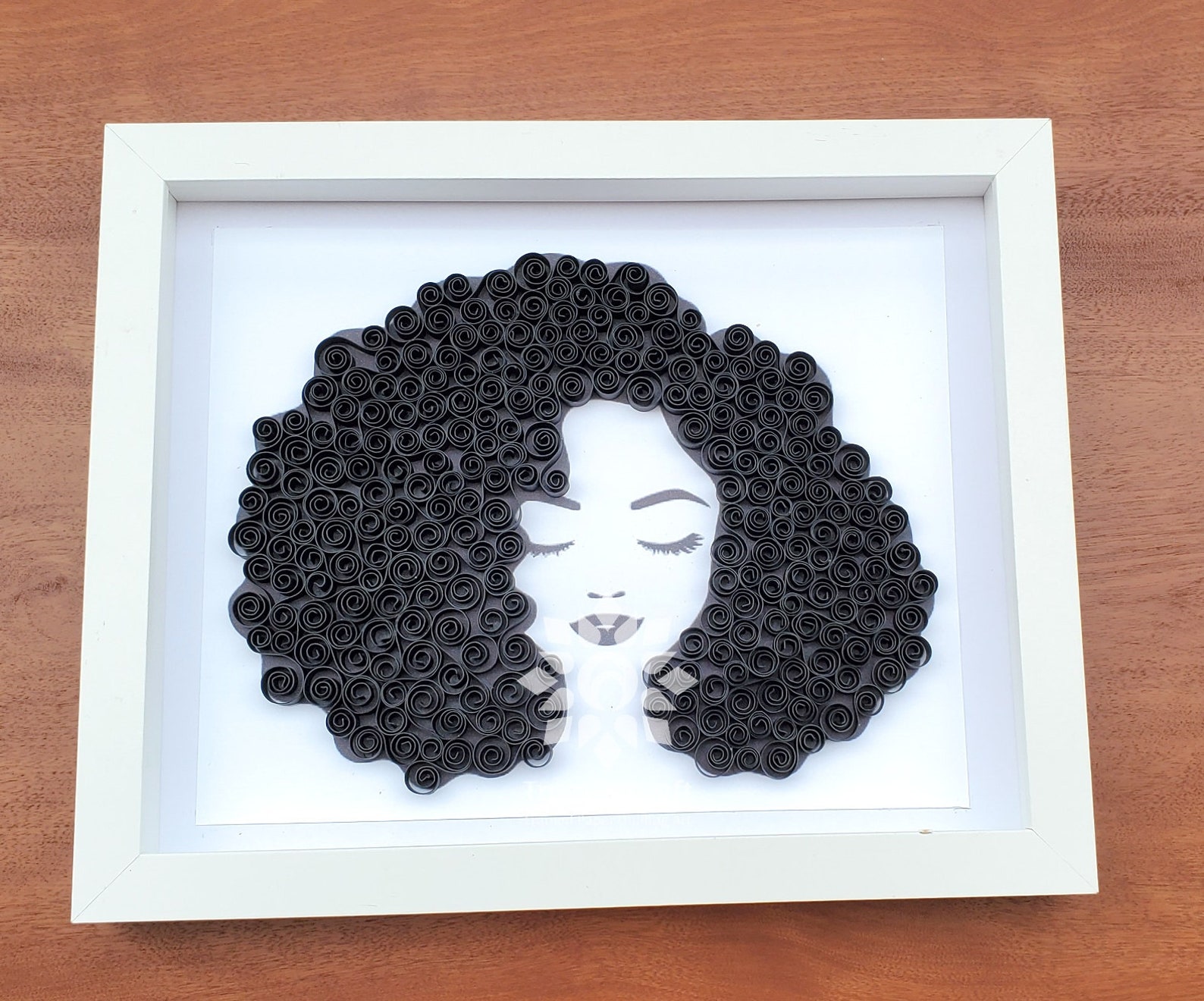 Paper Quilling Curly Hair Lady Portrait Frame Wall Art - Etsy