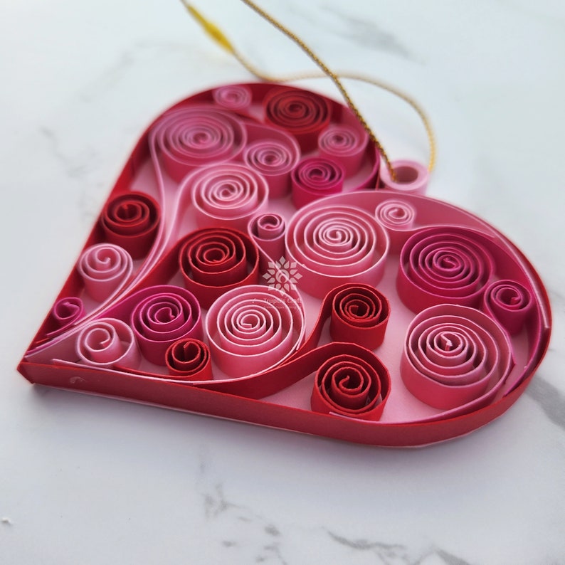 Paper Quilling Heart Decor, Valentine's Day Gift, 1st Wedding ...
