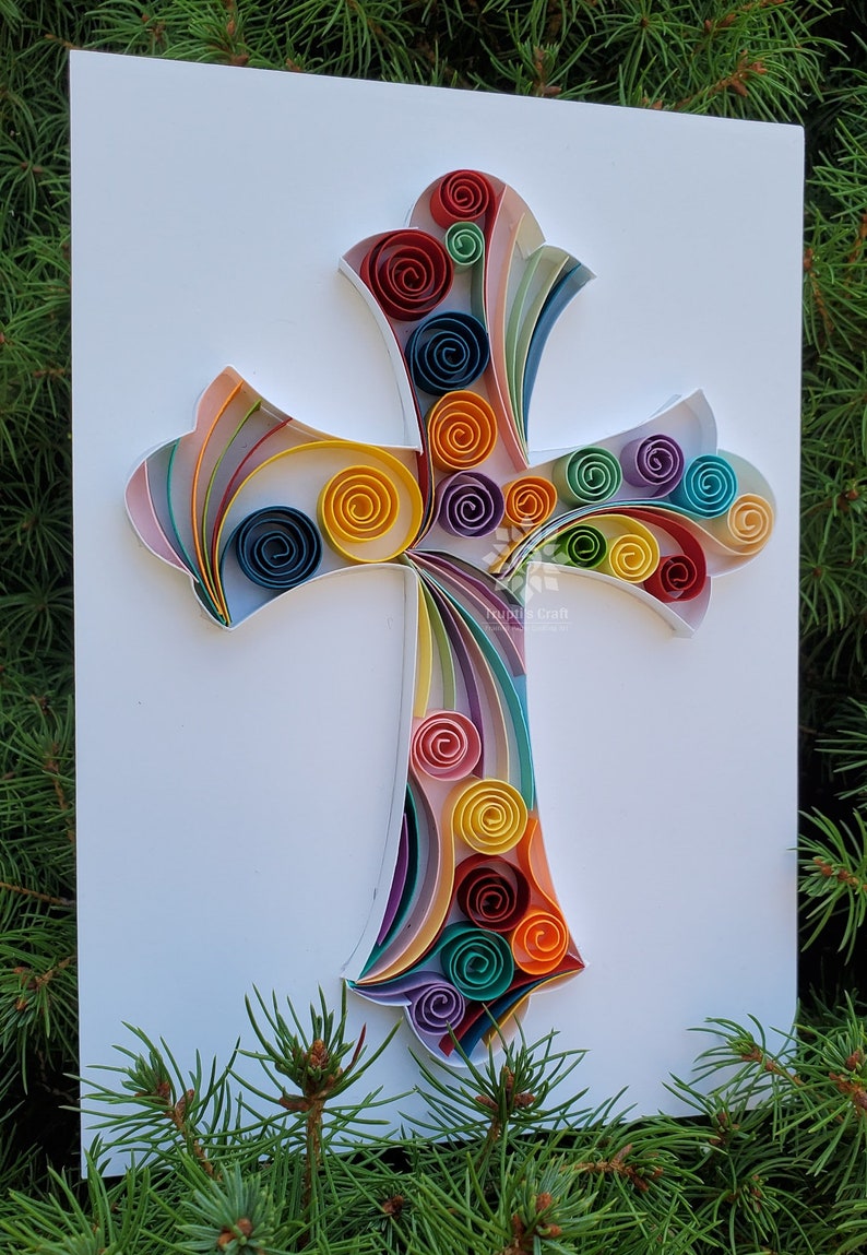 Framed Paper Quilling Cross Wall Décor/paper Cross Artwork - Etsy