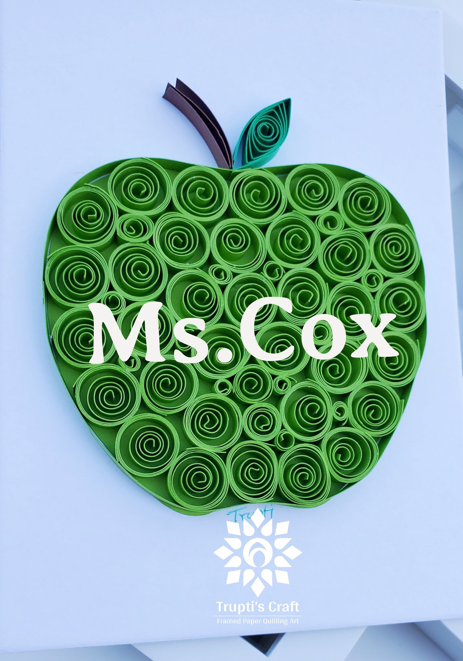 Paper Quilling Apple Wall Art /Framed Big Apple Wall Décor/ | Etsy