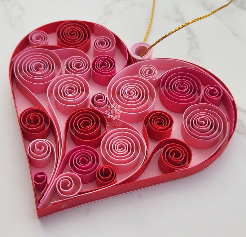 Paper Quilling Heart Decor, Valentine's Day Gift, 1st Wedding ...