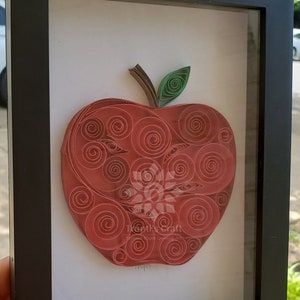 Paper Quilling Apple Wall Art /framed Big Apple Wall Décor/ - Etsy