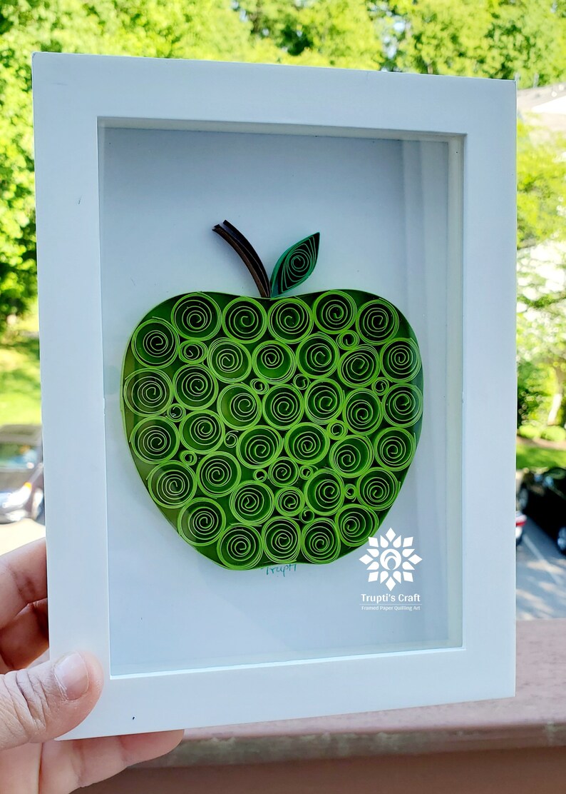 Paper Quilling Apple Wall Art /framed Big Apple Wall Décor/ - Etsy