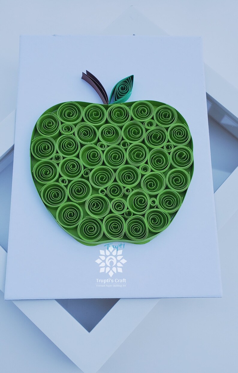 Paper Quilling Apple Wall Art /framed Big Apple Wall Décor/ - Etsy