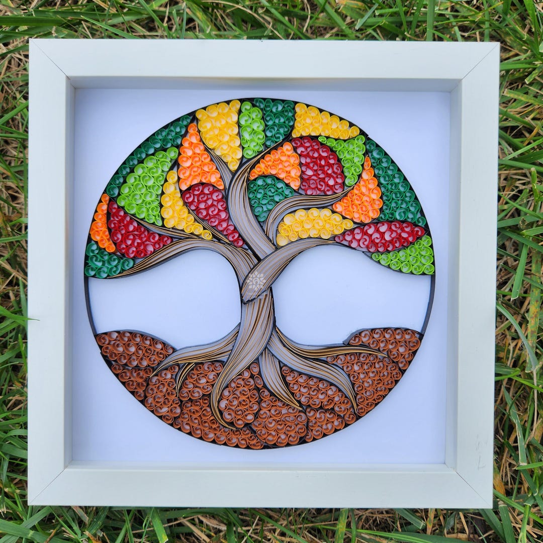 Handmade Paper Quilling Tree of Life Frame: Spiritual, Nature Inspired ...
