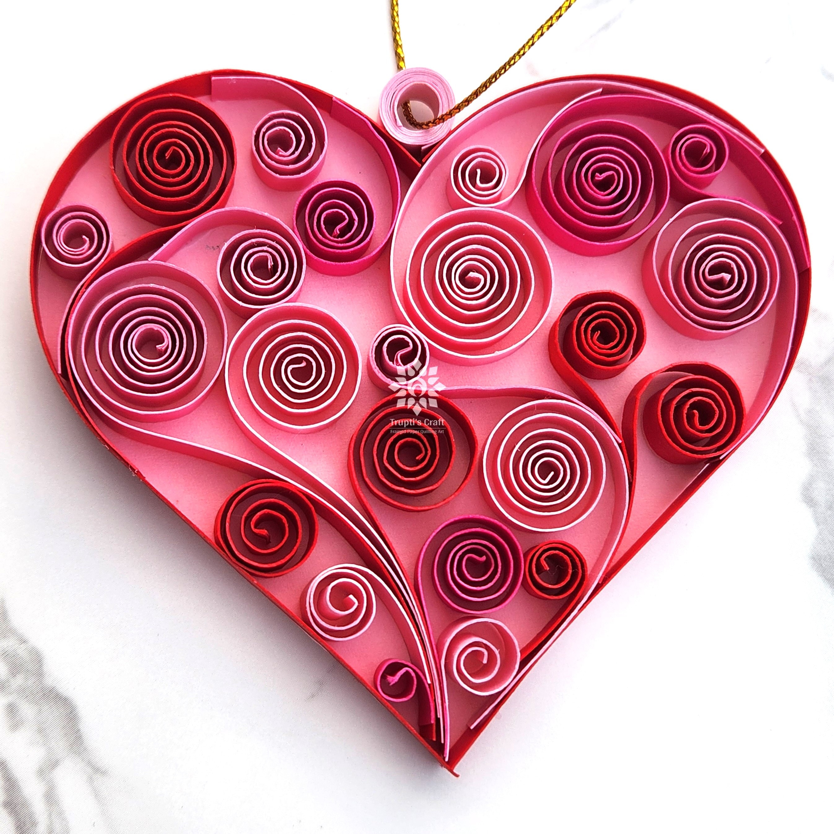 Paper Quilling Heart Decor, Valentine's Day Gift, 1st Wedding ...