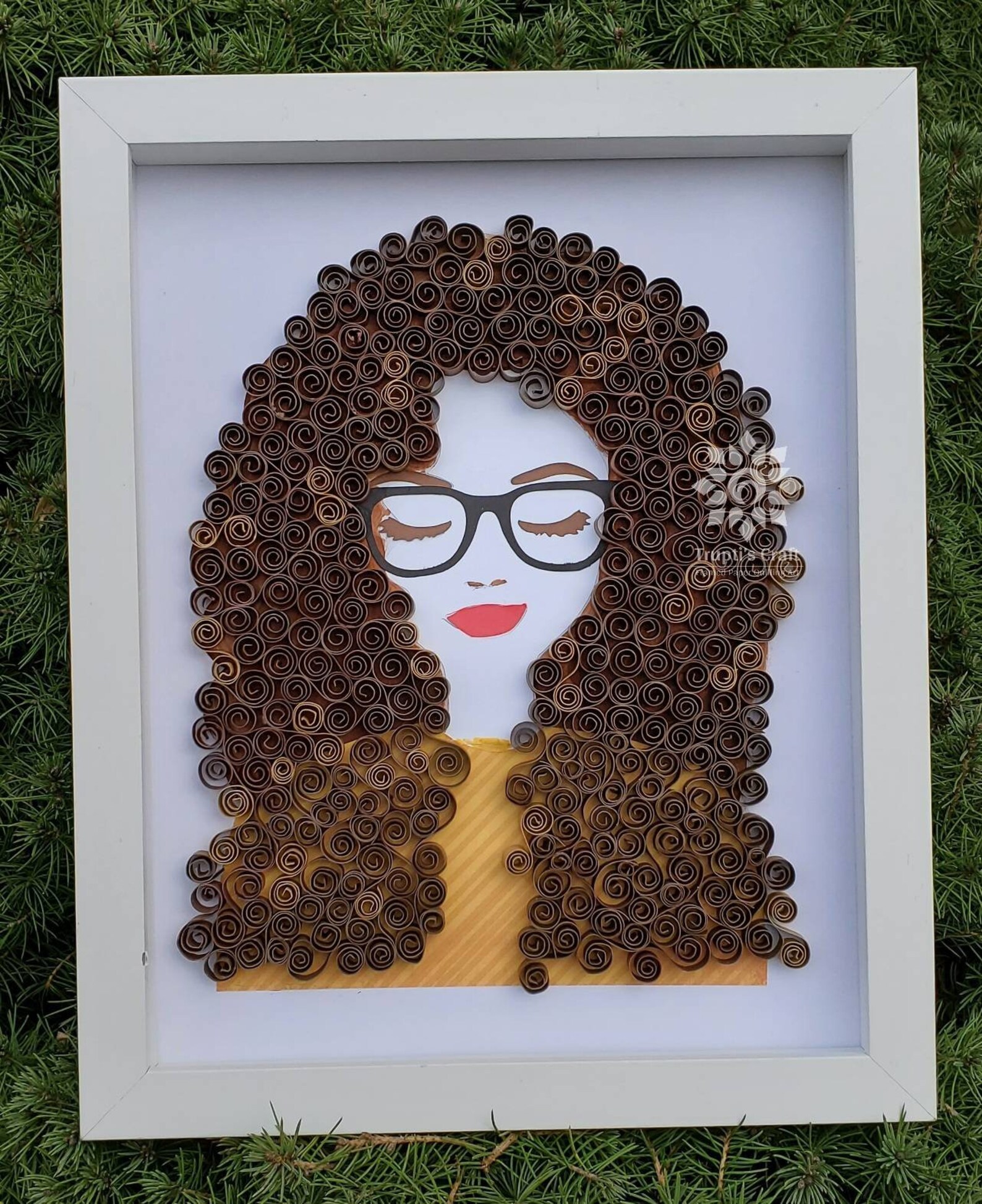 Paper Quilling Curly Hair Lady Portrait Frame Wall Art - Etsy