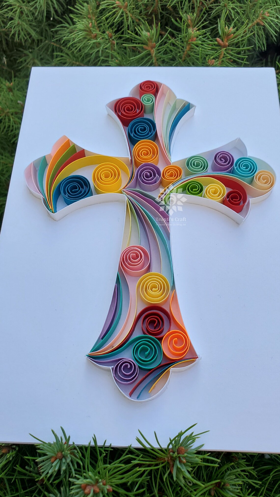 Framed Paper Quilling Cross Wall Décor/paper Cross Artwork - Etsy