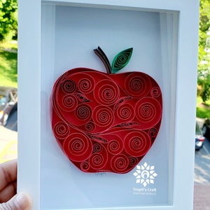 Paper Quilling Apple Wall Art /framed Big Apple Wall Décor/ - Etsy