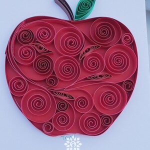 Paper Quilling Apple Wall Art /framed Big Apple Wall Décor/ - Etsy