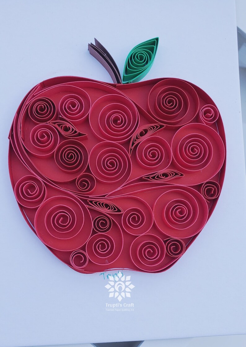 Paper Quilling Apple Wall Art /framed Big Apple Wall Décor/ - Etsy