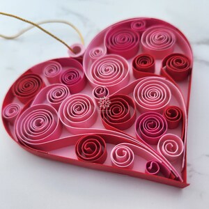 Paper Quilling Heart Decor, Valentine's Day Gift, 1st Wedding ...
