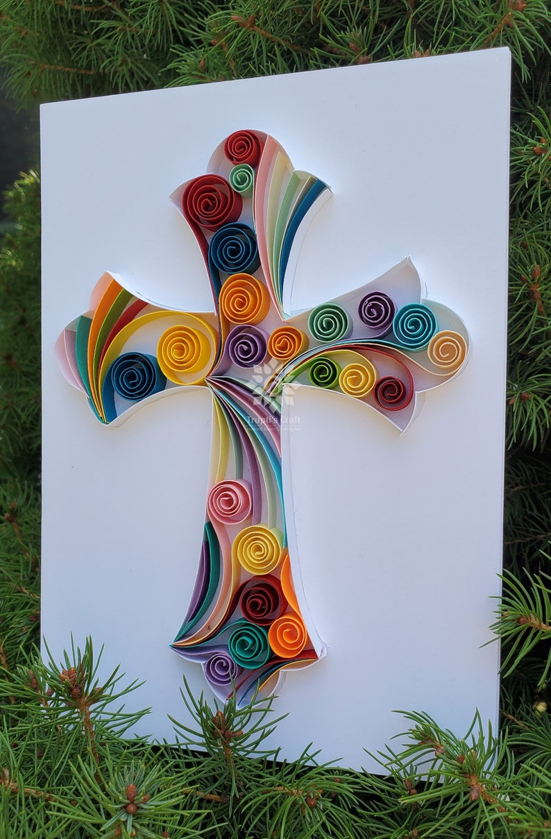 Framed Paper Quilling Cross Wall Décor/paper Cross Artwork - Etsy