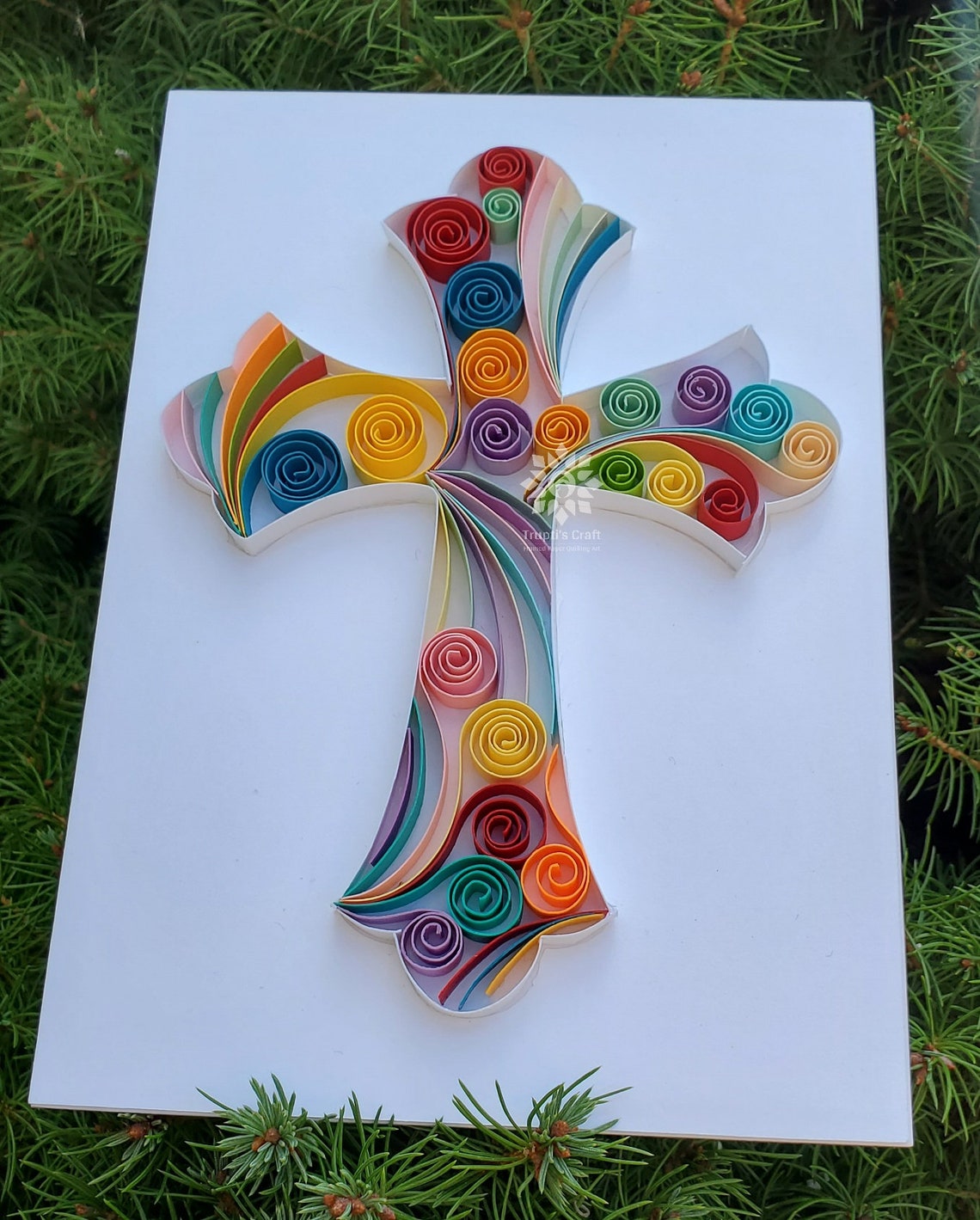Framed Paper Quilling Cross Wall Décor/paper Cross Artwork - Etsy