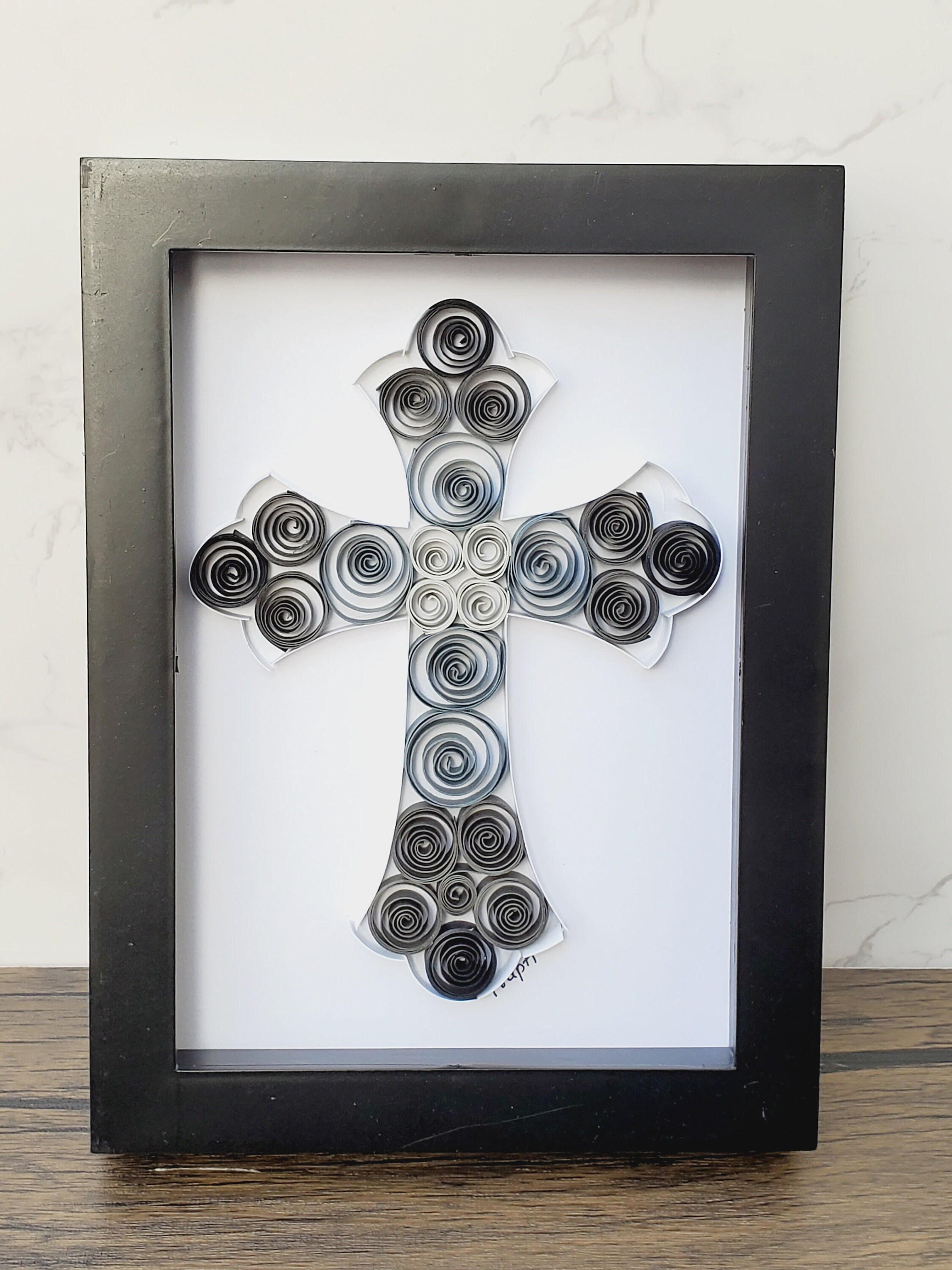 Framed Paper Quilling Cross Wall Décor/paper Cross Artwork - Etsy