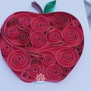 Paper Quilling Apple Wall Art /framed Big Apple Wall Décor/ - Etsy