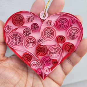 Paper Quilling Heart Decor, Valentine's Day Gift, 1st Wedding ...