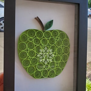 Paper Quilling Apple Wall Art /framed Big Apple Wall Décor/ - Etsy