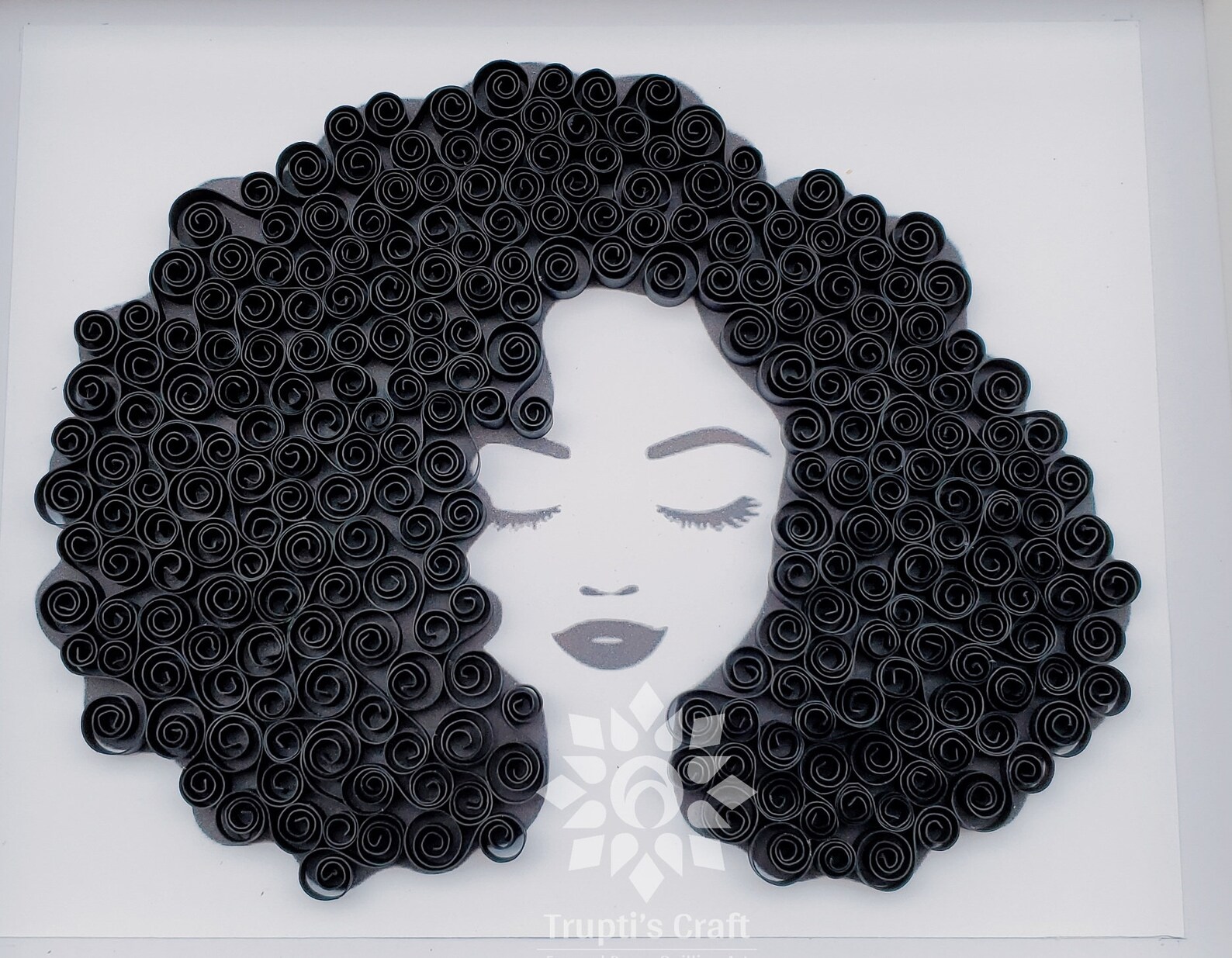 Paper Quilling Curly Hair Lady Portrait Frame Wall Art - Etsy