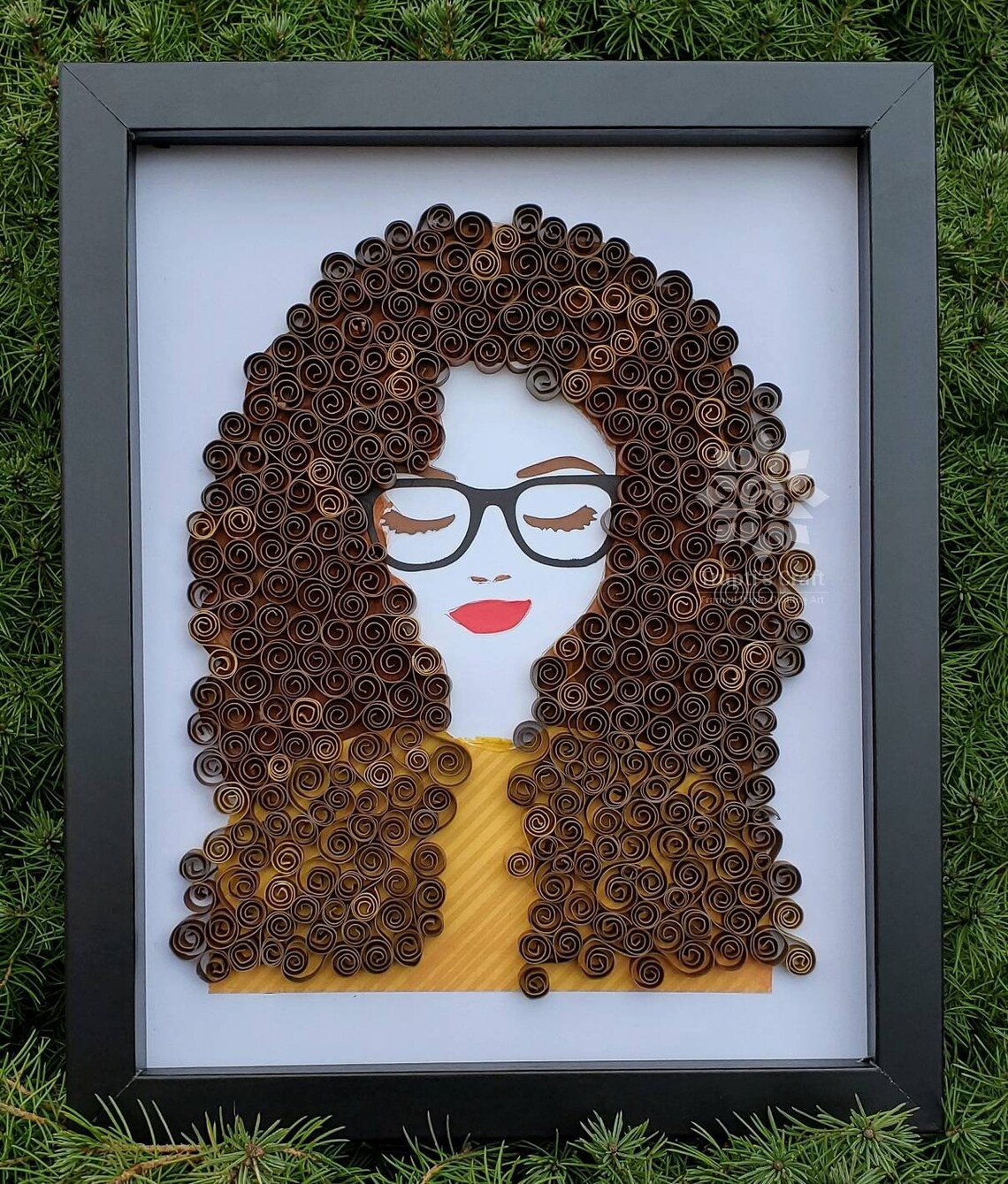 Paper Quilling Curly Hair Lady Portrait Frame Wall Art - Etsy