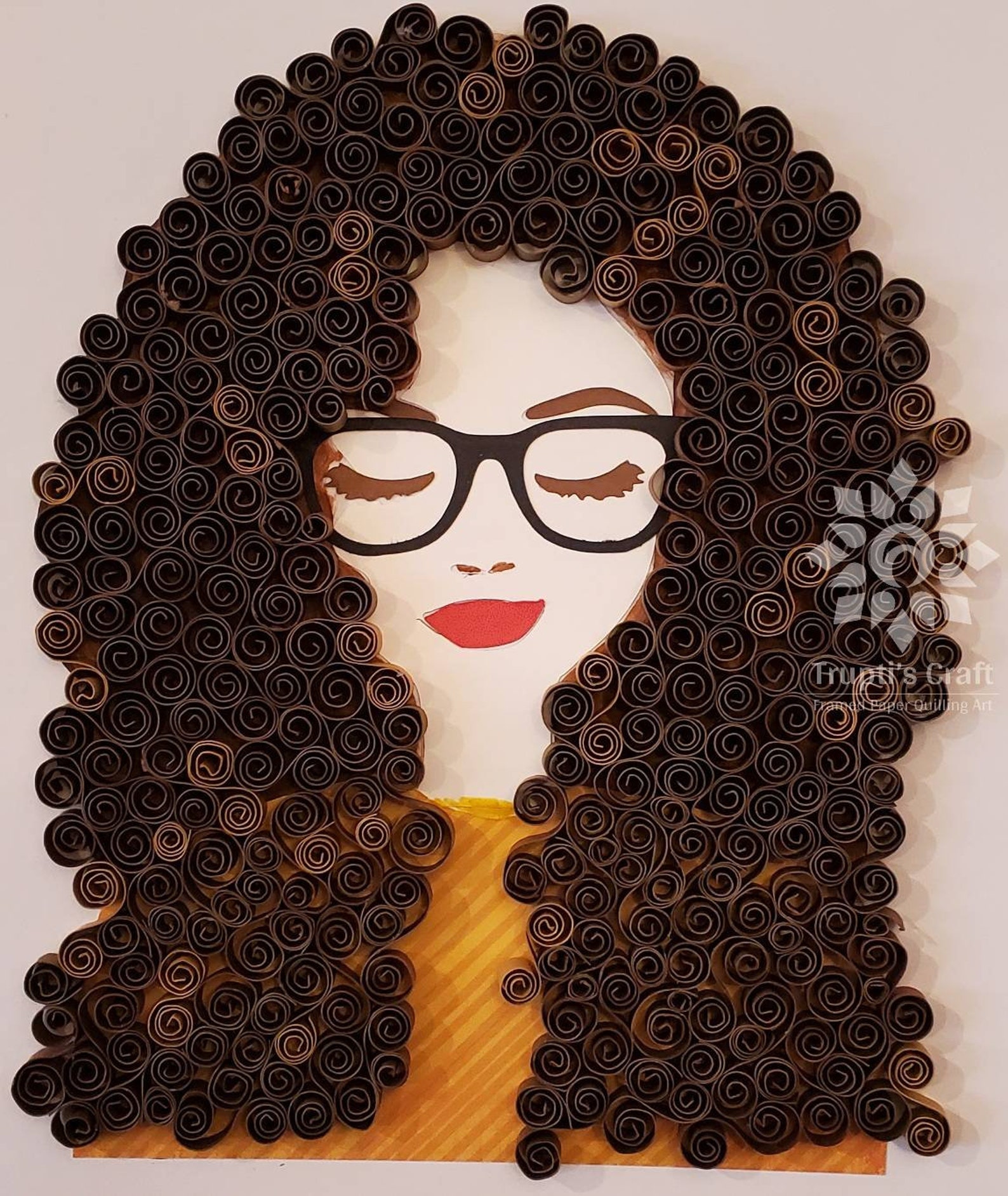 Paper Quilling Curly Hair Lady Portrait Frame Wall Art - Etsy