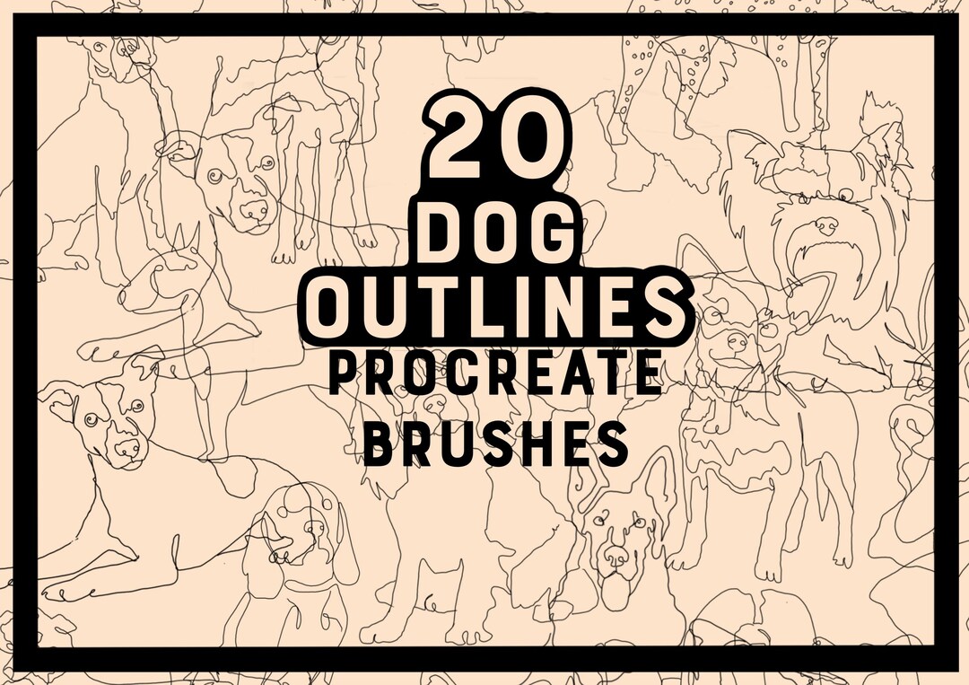 20 Linework Dog Procreate Brush Stamps - Ideal for Tattoos - Etsy