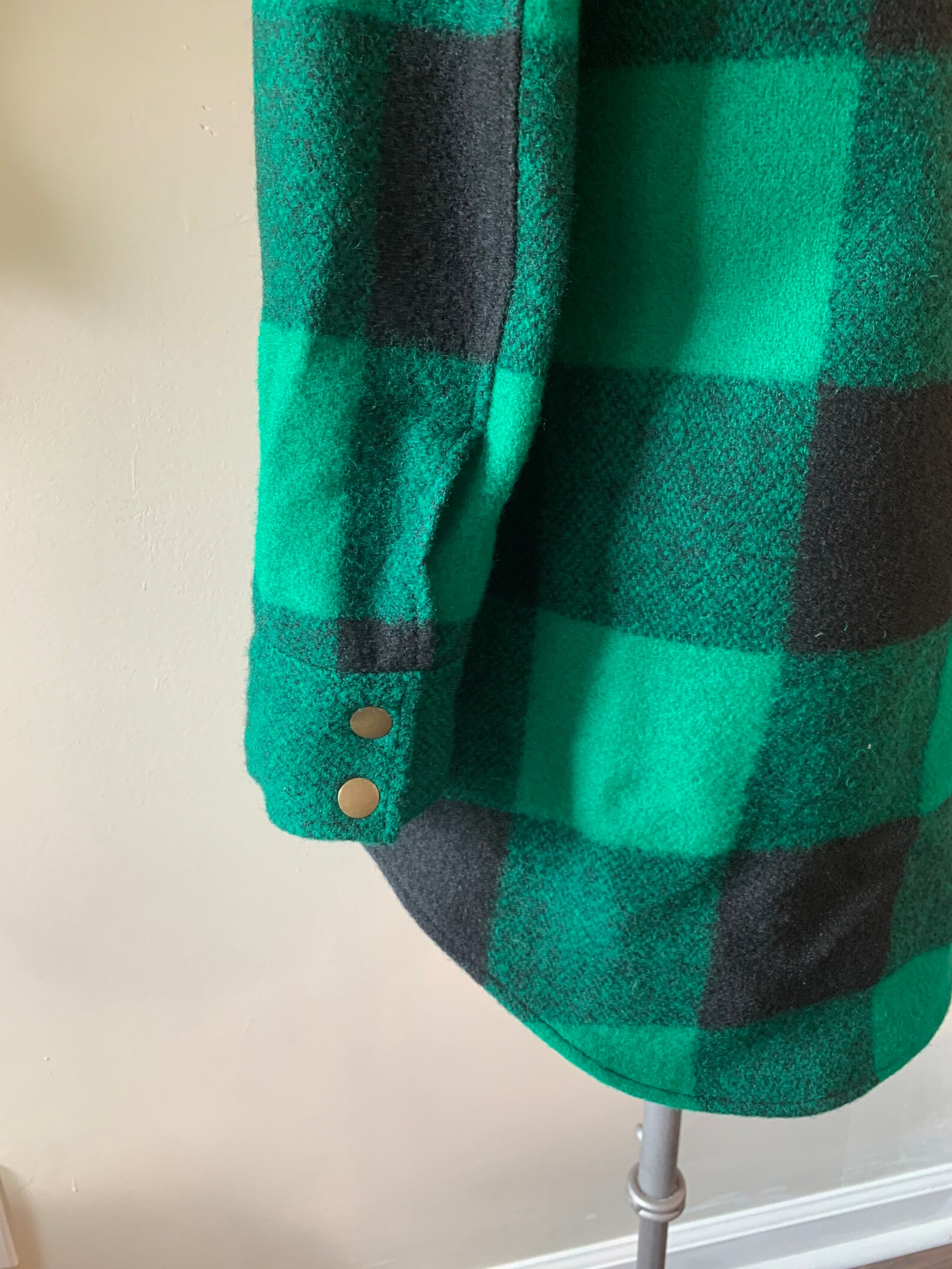 Wool Green and Black Buffalo Plaid Shirt Jacket Custom Made - Etsy
